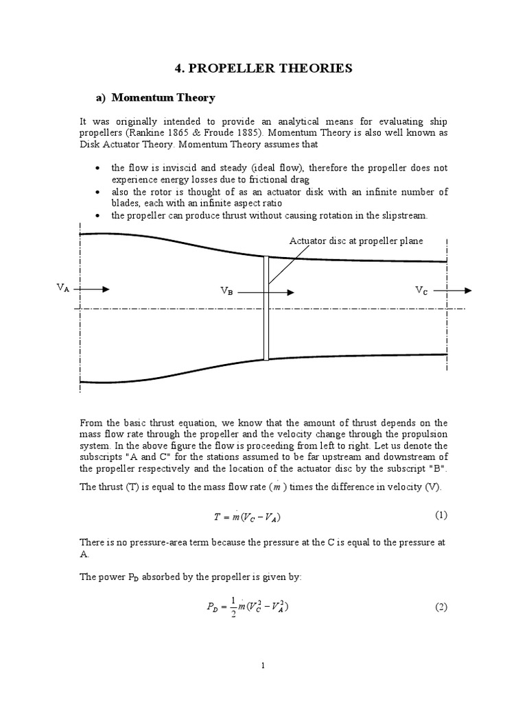 Propeller Theory | PDF | Lift (Force) | Propeller