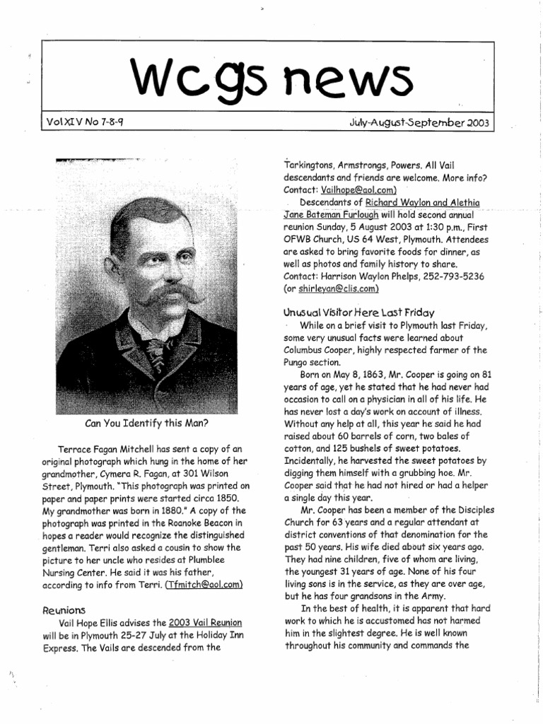 WCGS News: Jul - Sep 2003 | PDF