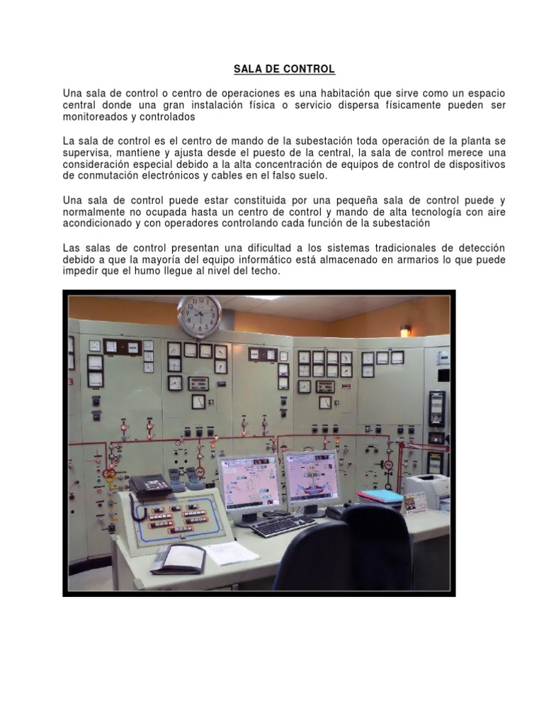 Sala y Tablero de Control | PDF | Scada | Factores humanos y ergonomía