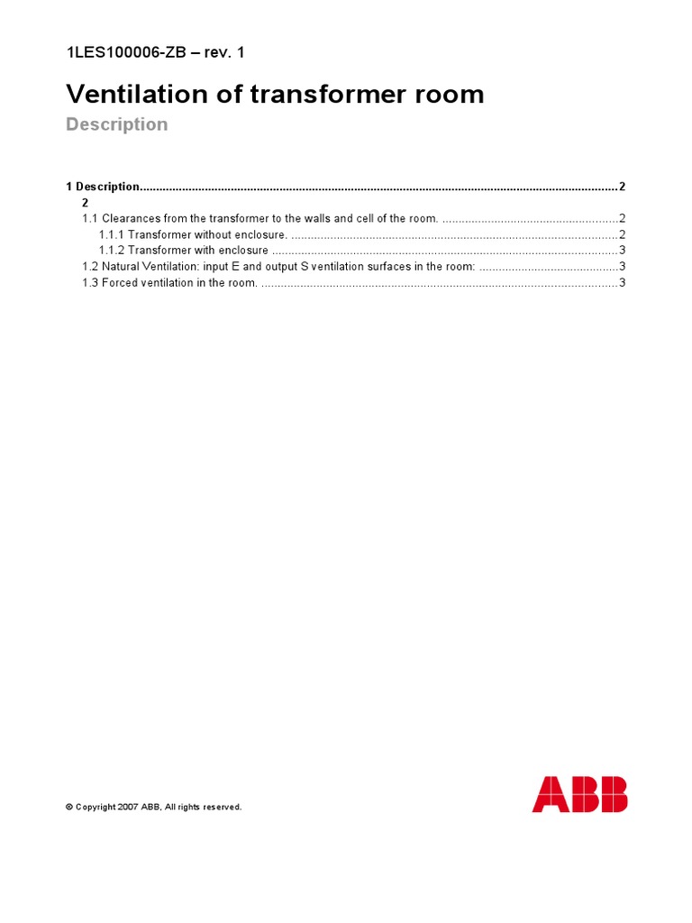 ABB Transformer Ventilation | PDF