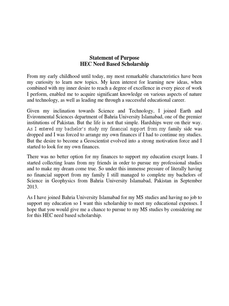 Statement Of Purpose Examples How To Write A Statement Of Purpose For
