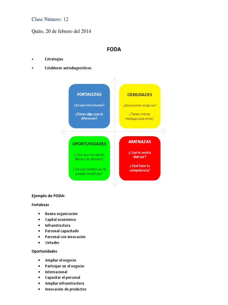 Foda | PDF | Análisis FODA | Ciencias económicas Foda | PDF | Análisis FODA | Ciencias económicas