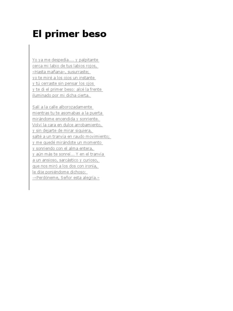 El primer beso de Amado Nervo | PDF