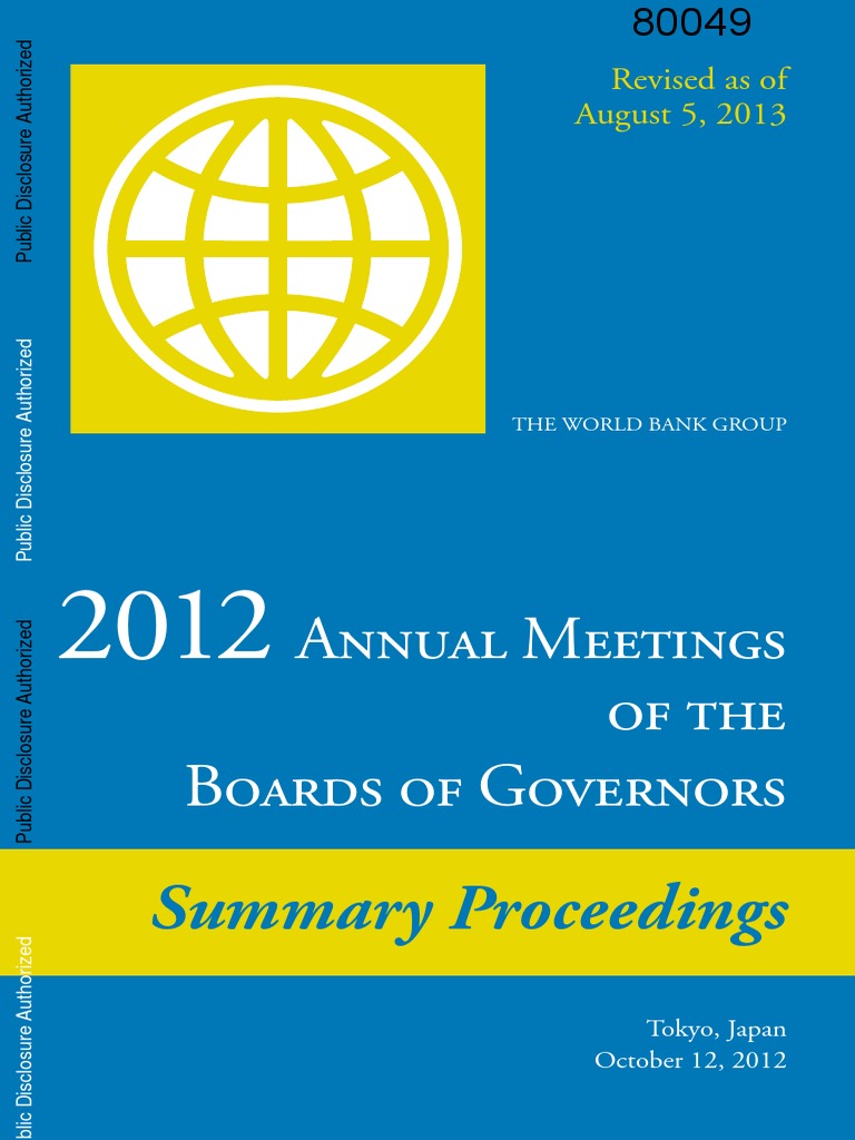 World Bank Annual Meeting of Board of Governors | PDF | World Bank ...