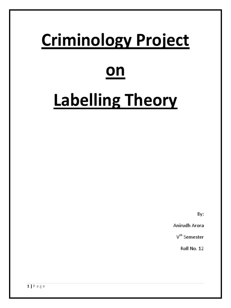 Criminology Project | Deviance (Sociology) | Criminology