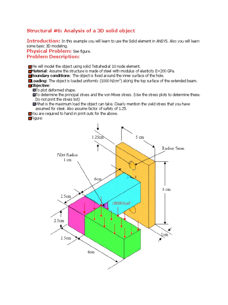 ANSYS 3D Solid Modeling Guide | PDF | Stress (Mechanics) | Elasticity ...