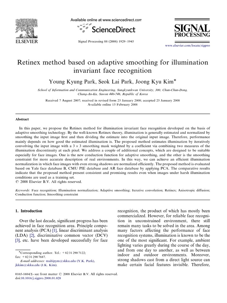 Retinex Method Based On Adaptive Smoothing For Illumination Invariant ...