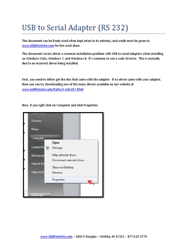 USB To Serial Adapter Code 10 Fix PDF | PDF | Device Driver | Usb