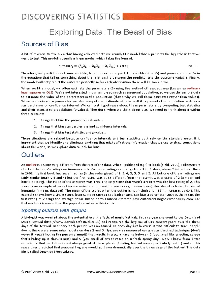 Andy Field - Exploring Data | PDF | Bootstrapping (Statistics) | Errors And Residuals