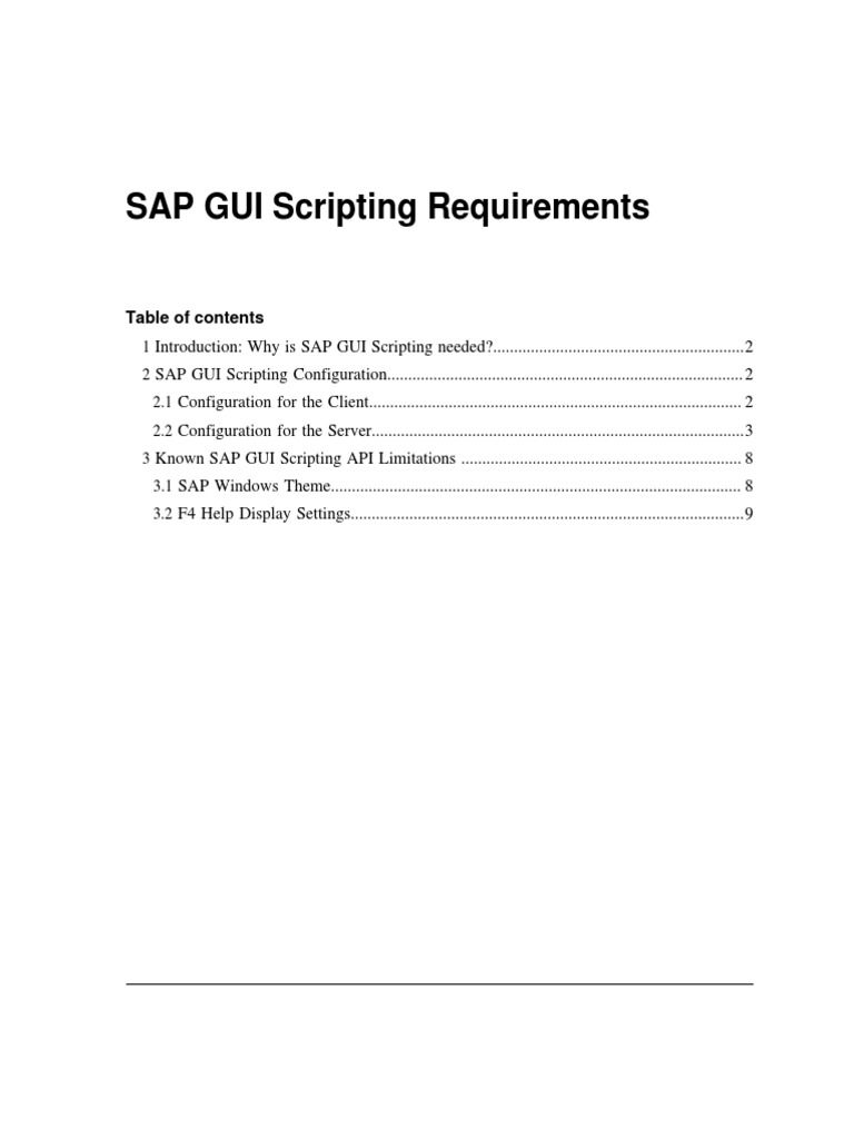 Sap Gui Scripting Pdf Graphical User Interfaces Scripting Language