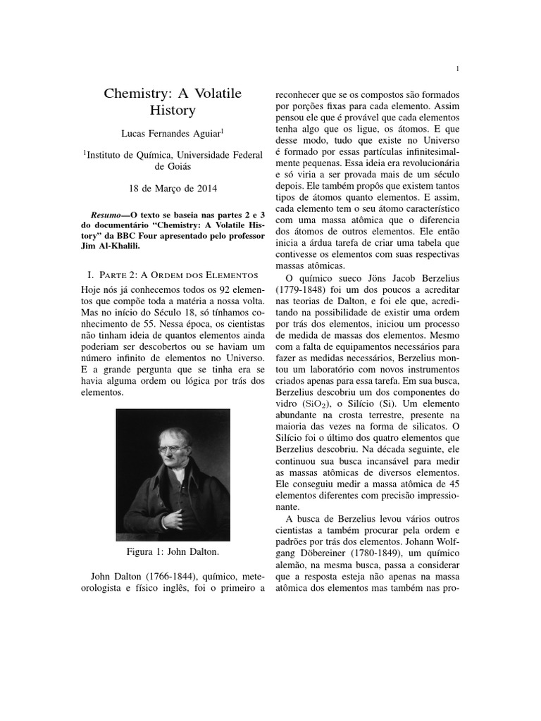 Química: A História Volátil dos Elementos | PDF | Nêutron | Átomos