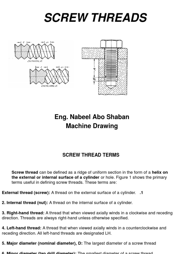 Screw Threads | PDF | Screw | Tools