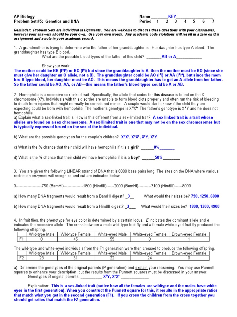 Genetics Problem Set 2012 | PDF | Gel Electrophoresis | Dominance ...