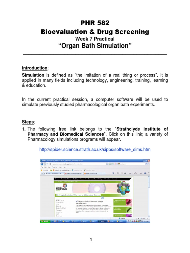 Week 7 Practical Organ Bath Simulation | PDF | Simulation | Receptor ...