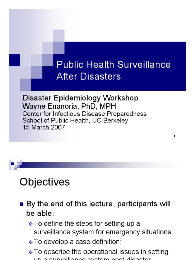 Post Disaster Surveillance | PDF | Public Health | Epidemiology