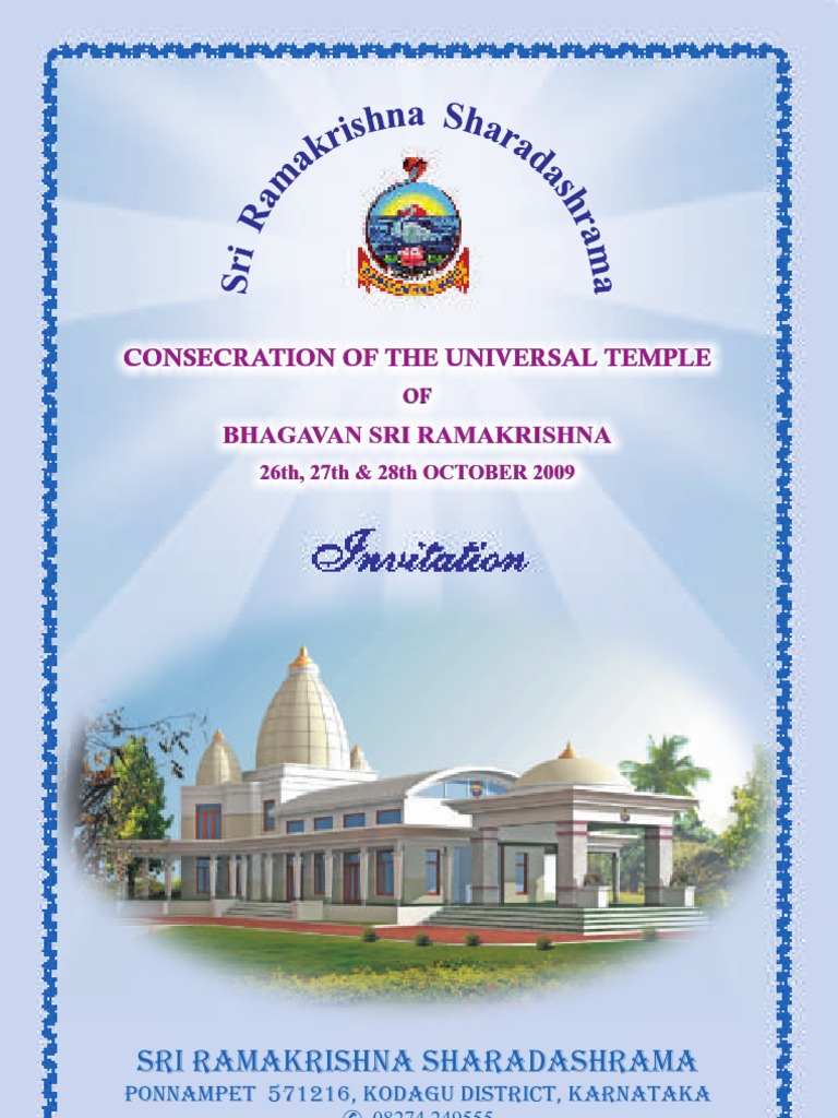 Invitation For Temple Consecration Ceremony - English | PDF ...