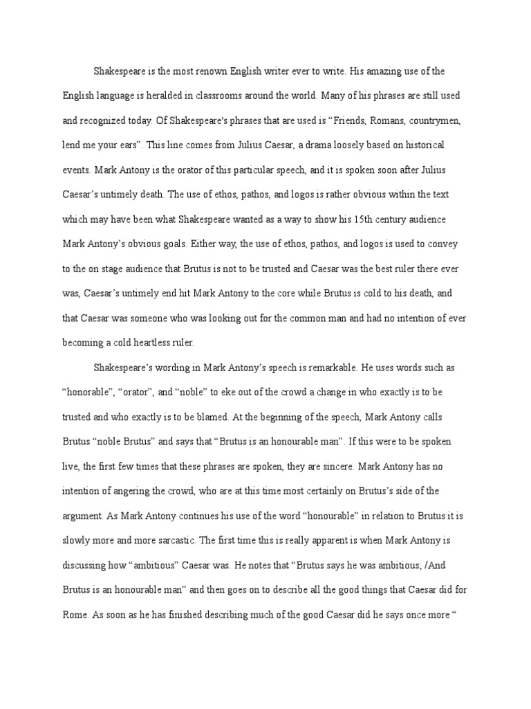Ethos Pathos and Logos | PDF | Logos | Julius Caesar