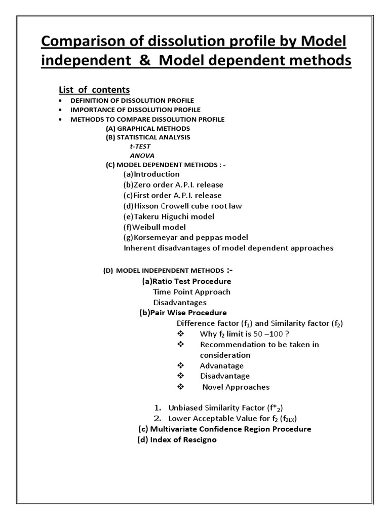 Comparison of Dissolution Profile | PDF | Student's T Test | Analysis ...