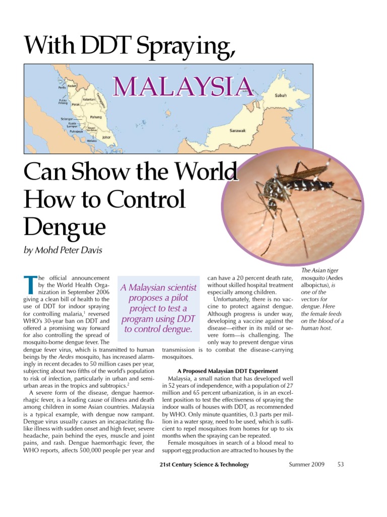 21 Century Science and Technology- With DDT Spraying, Malaysia Can Show ...
