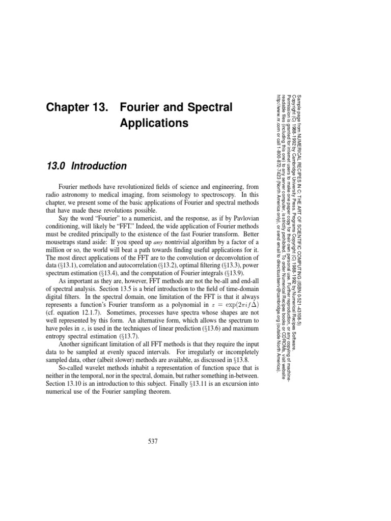 Fourier and Spectral Applications | PDF | Convolution | Spectral Density