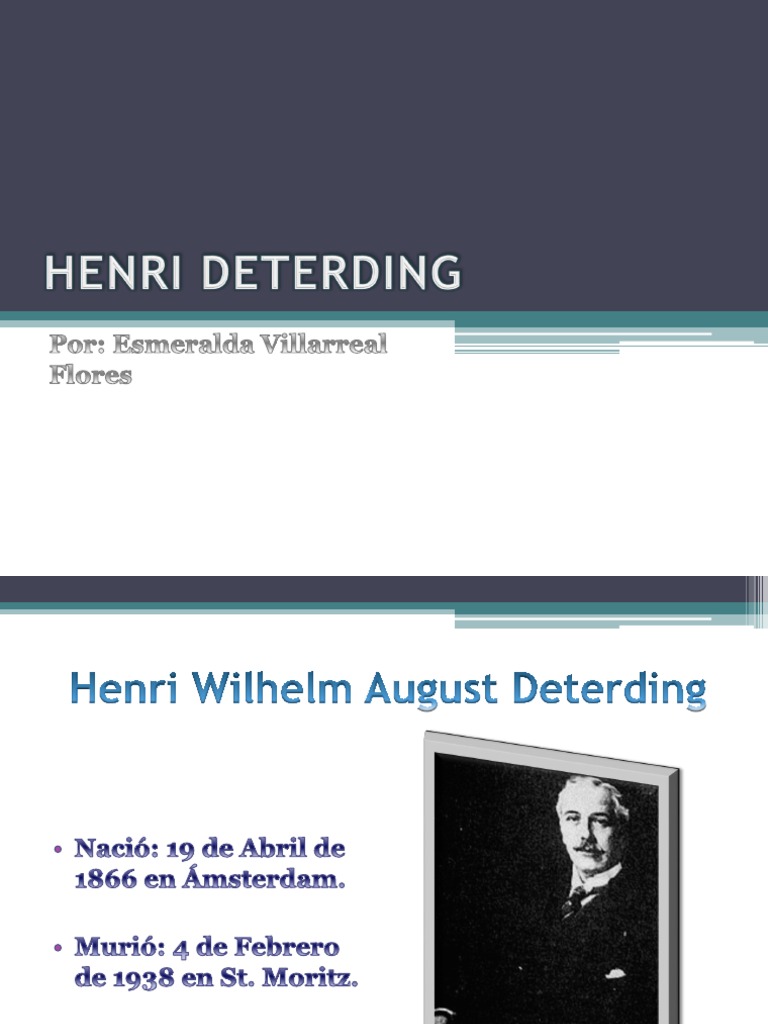 Henri Deterding | PDF | Royal Dutch Shell | Industria petrolera