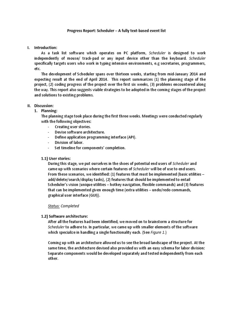 Sample Progress Report | PDF | Graphical User Interfaces | Software