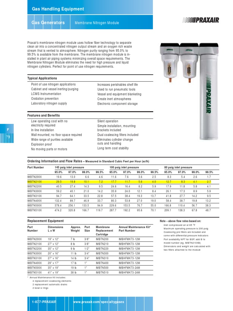 Membrane N2 Module For High N2 Purity | PDF | Nitrogen | Membrane