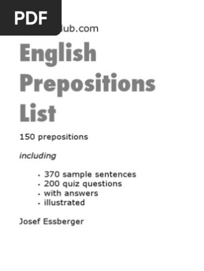 List Of 150 Prepositions