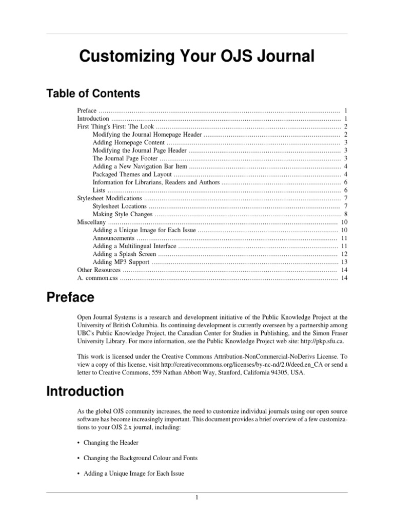 Customizing Oj s | Cascading Style Sheets | Page Layout