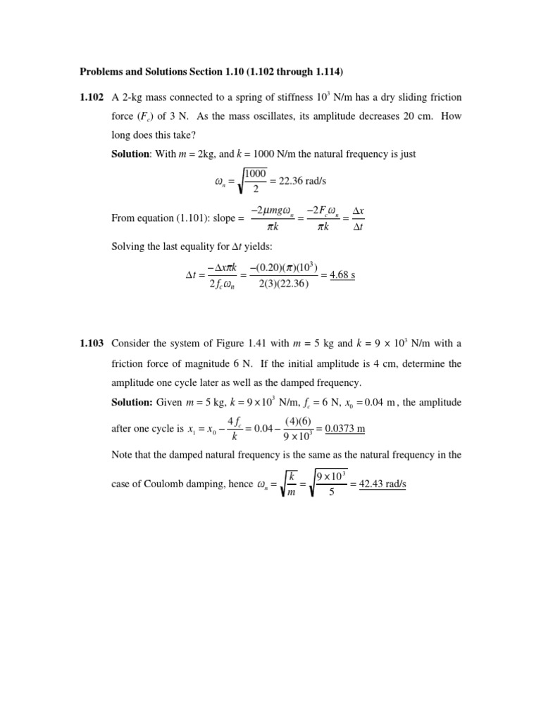 Section1 10 | PDF | Nonlinear System | Friction