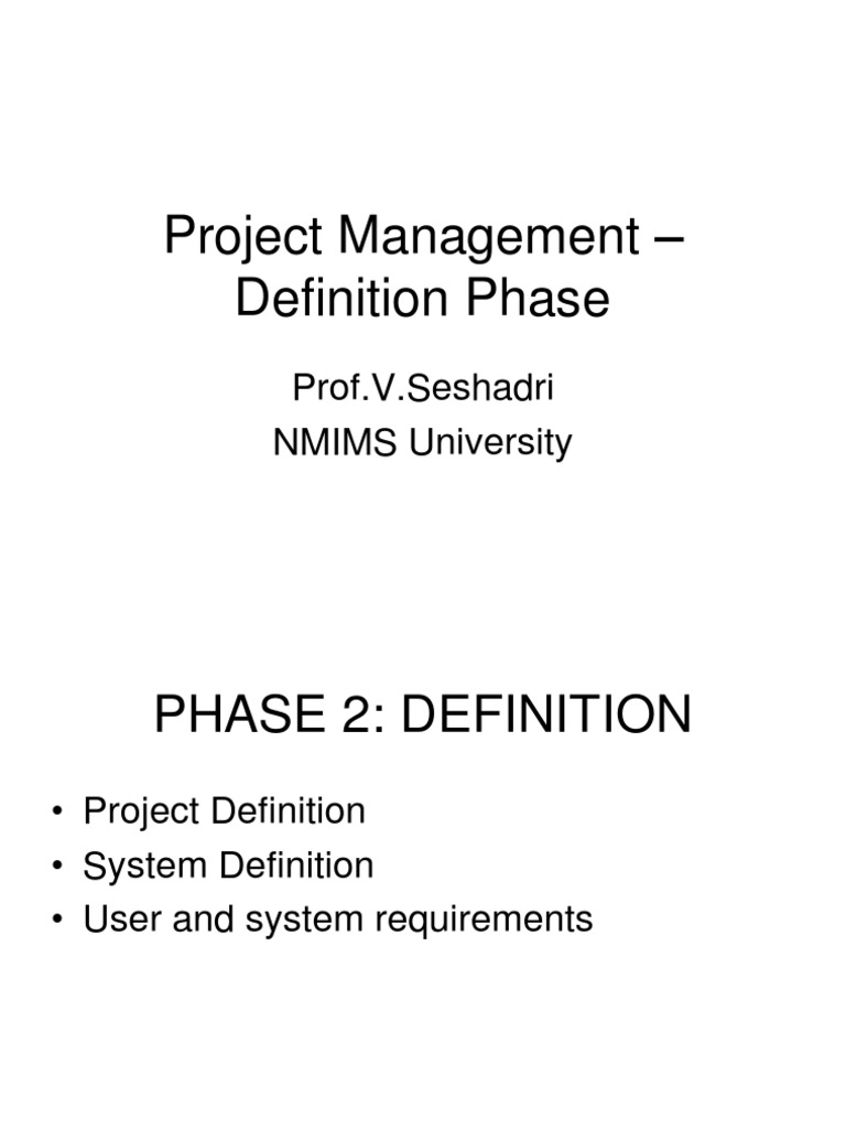 Project Definition Phase PDF