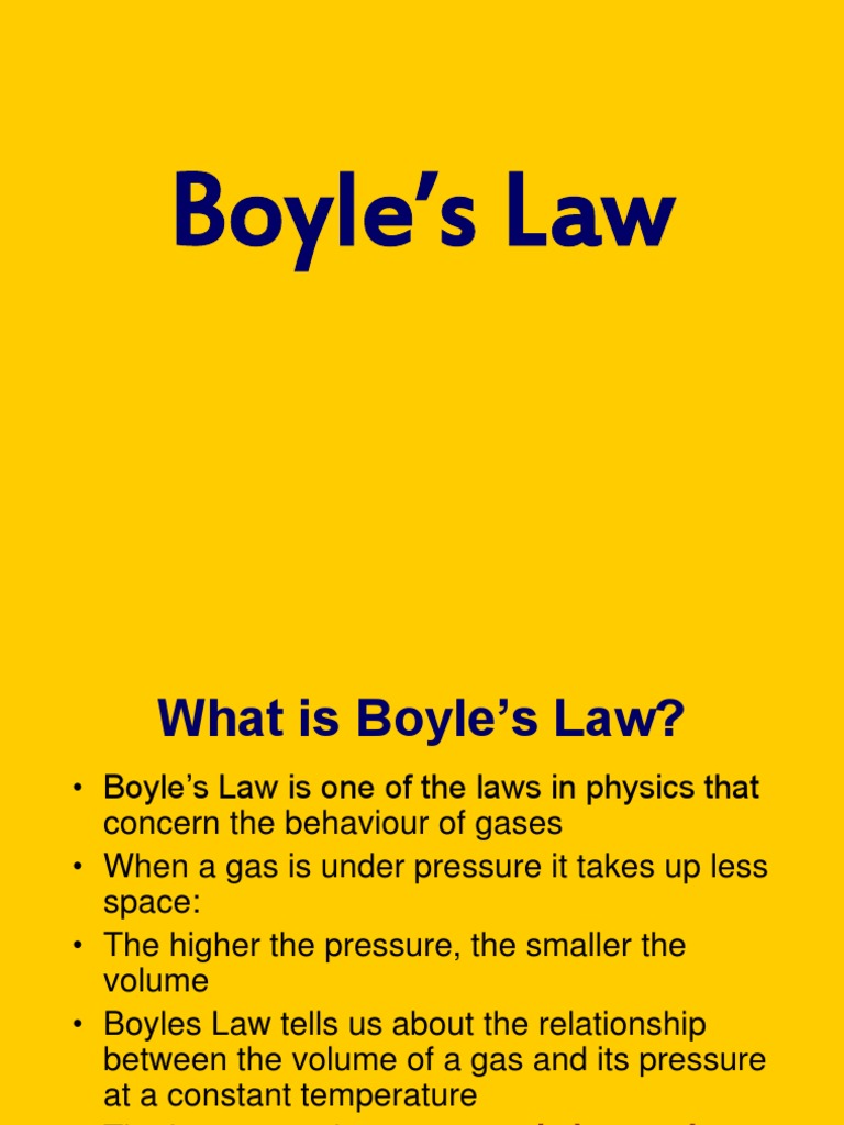 Boyle's Law | PDF | Gases | Volume