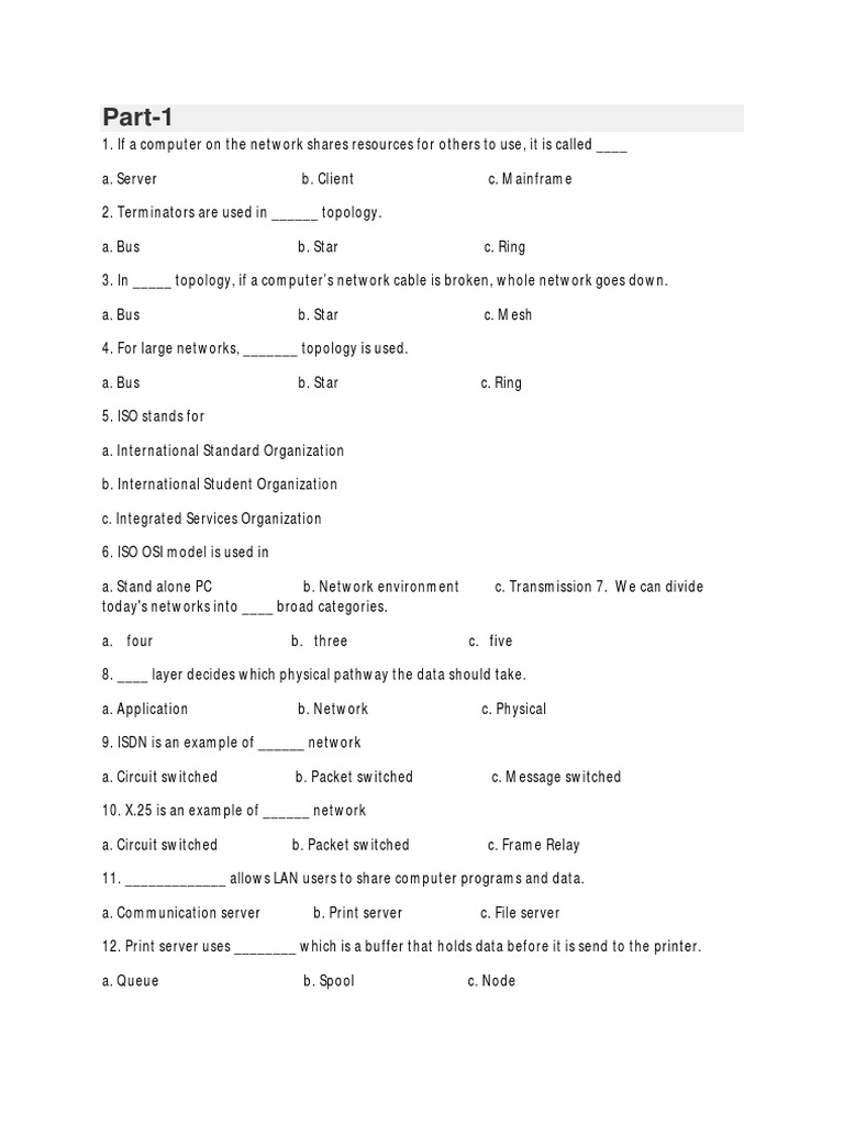 CN MCQ | PDF | Asynchronous Transfer Mode | Osi Model