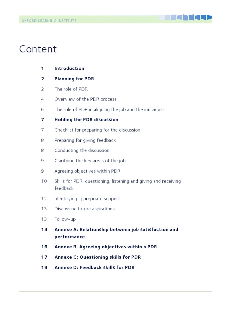 Preparing for Effective Personal Development Reviews: Guidance on ...