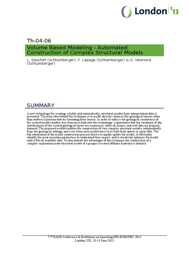 Th-04-06 Volume Based Modeling - Automated Construction of Complex ...