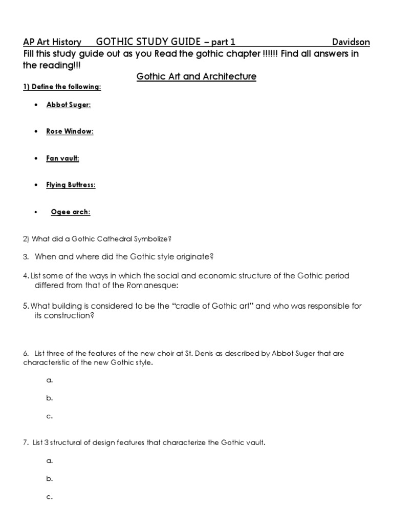 Gothic Study Guide (AP Art History) | PDF | Gothic Architecture | Vault ...
