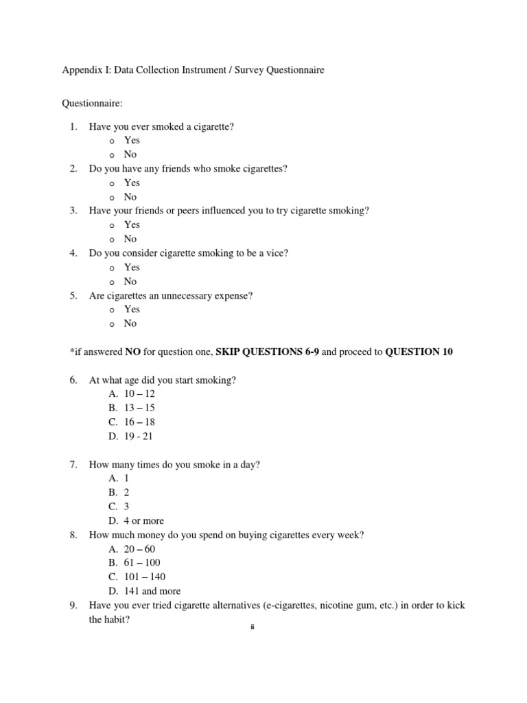 Tobacco Survey | Cigarette | Tobacco Smoking