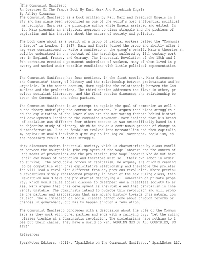 Communist Manifesto Analysis | PDF | The Communist Manifesto | Communism