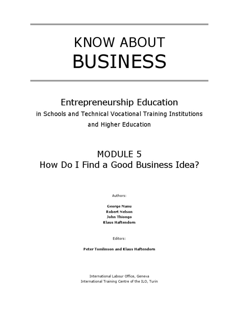 Module 5 How Do I Find A Good Busines Idea | PDF | Entrepreneurship ...