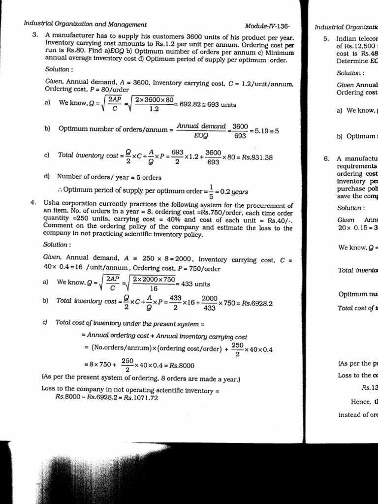 EOQ Problems | PDF | National Accounts | Inventory