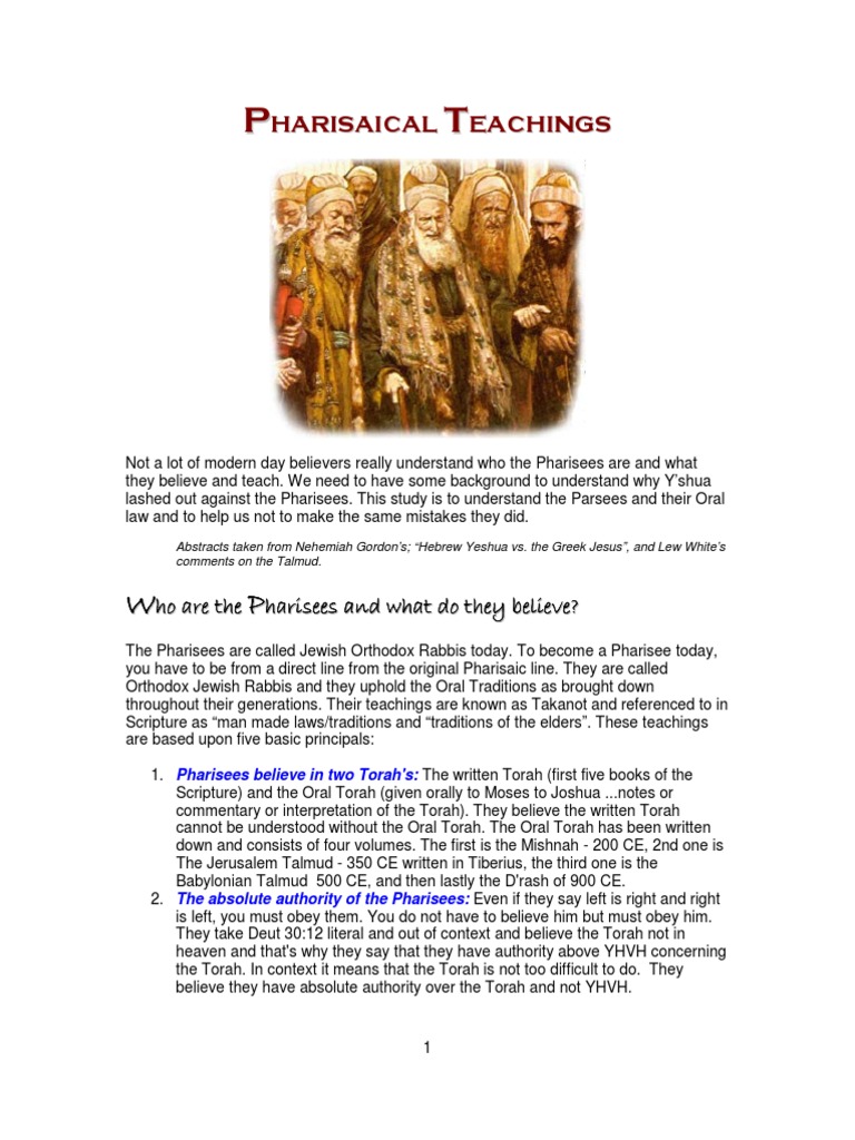 Pharisaical Teachings | Pharisees | Oral Torah
