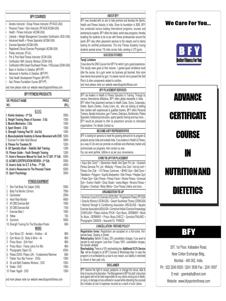 Advance Nutrition Course | PDF | Nutrition | Diet & Nutrition