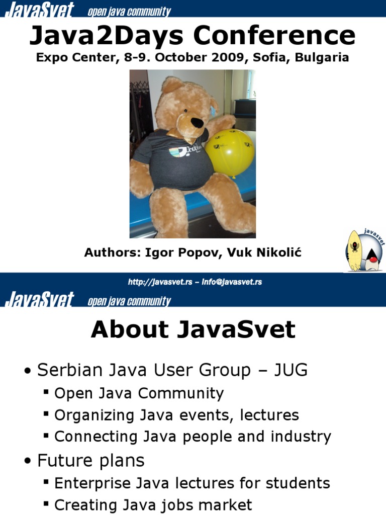 Java2Days Conference Overview | PDF | Enterprise Java Beans | Java Platform