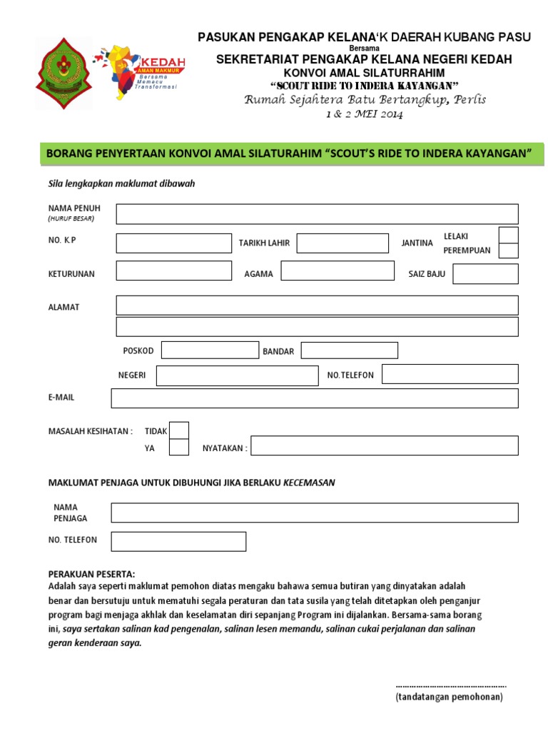 Contoh Borang Penyertaan Program - EvelynqoWheeler
