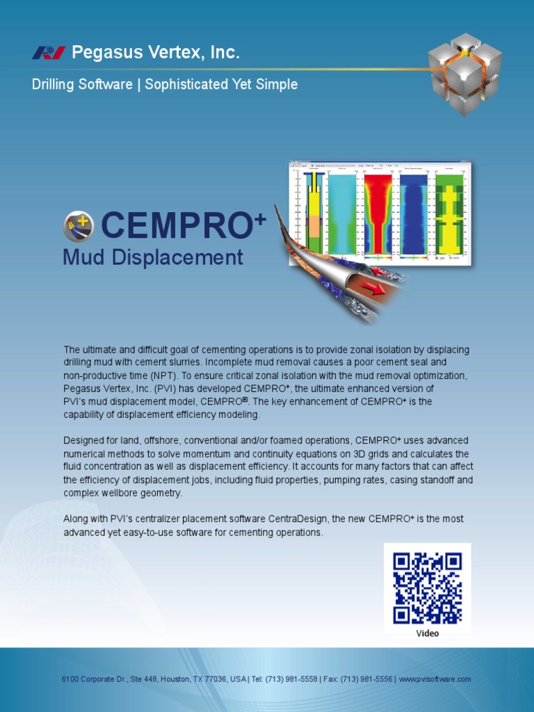 CEMPRO+ - Mud Displacement Software (With Displacement Efficiency) | PDF
