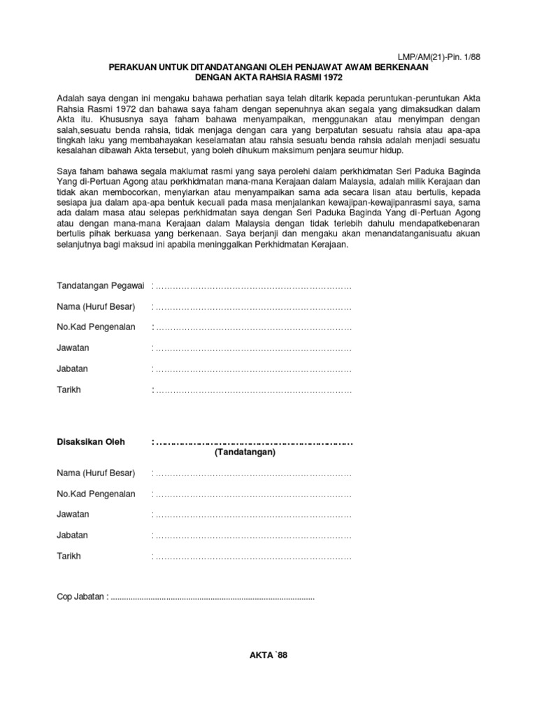 Akta Rahsia Rasmi 1972 | PDF