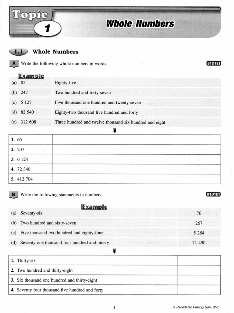 Chapter 1 Whole Numbers | PDF