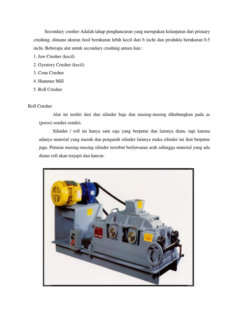 Pengantar Roll Crusher dan Fungsinya | PDF