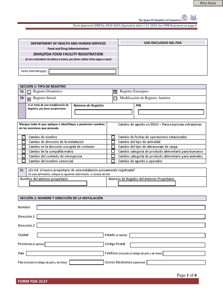 Form Fda 3537 | PDF | Suplementos dietéticos | Alimentos