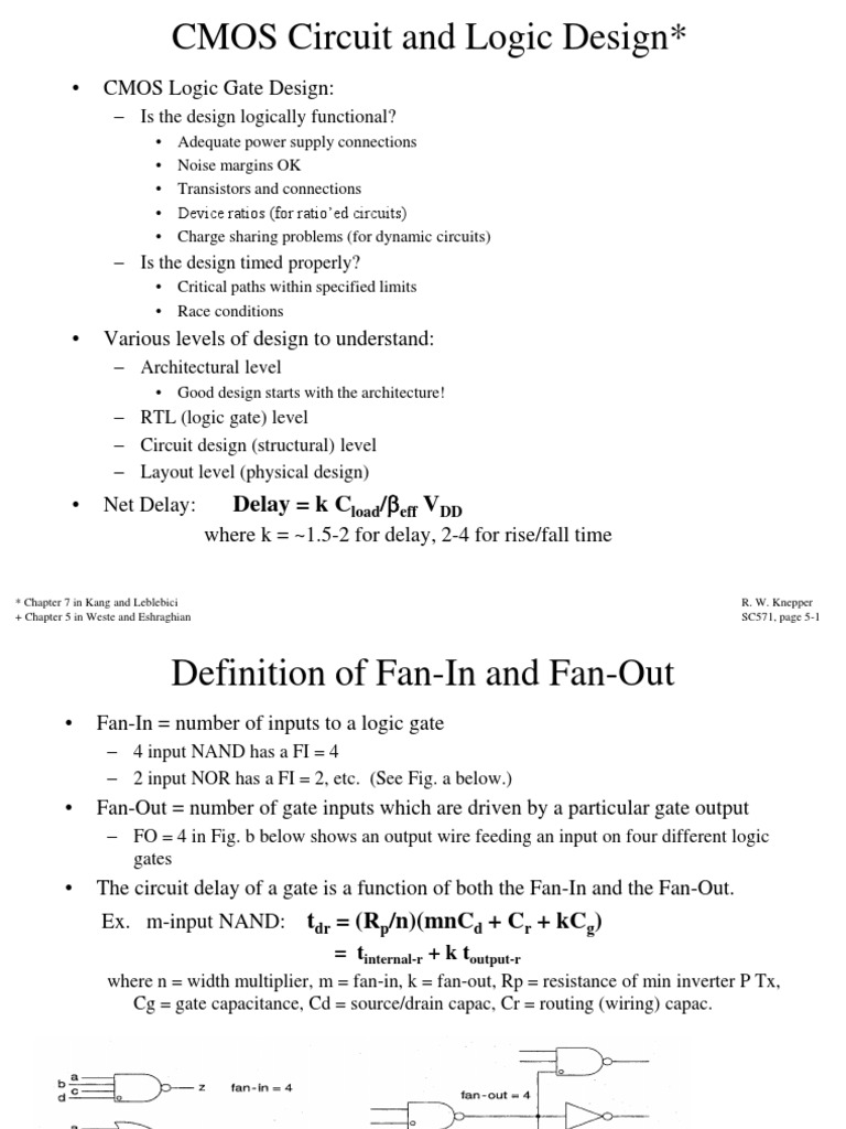 CMOS Logic Design | PDF | Cmos | Logic Gate